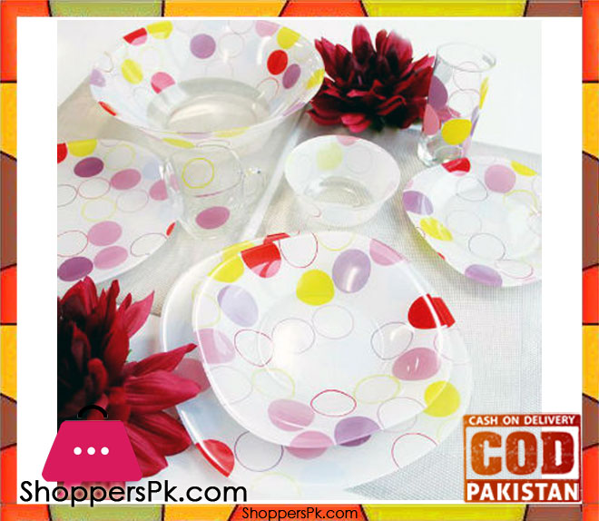 Buy Luminarc Glassware Zoom White Square Dinner Set - 71 Pieces at Best ...