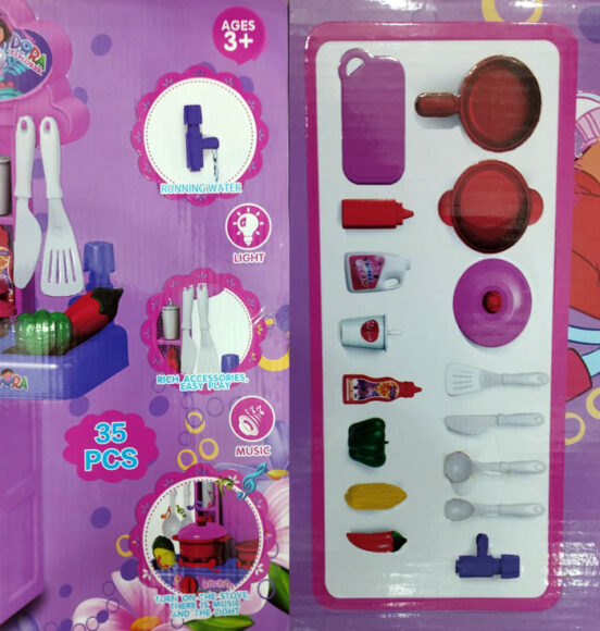 New Edition Dora Kitchen Set 35 Pcs With Running Water in Pakistan