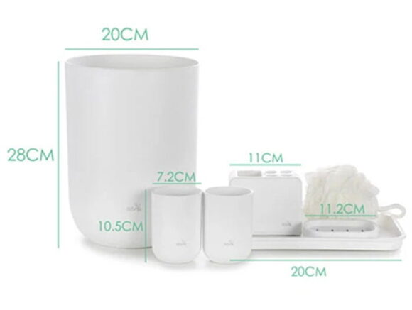 Bathroom Accessory Set Plastic (7 Pcs) in Pakistan