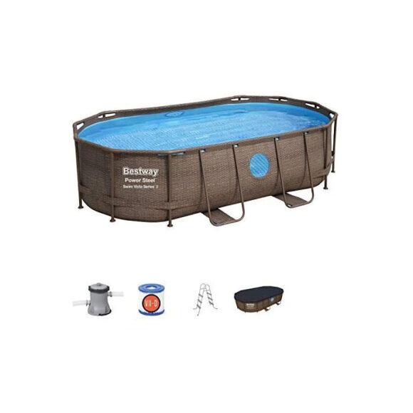 Bestway - 54714 Power Steel Swim Vista Series Oval Frame Pool in Pakistan