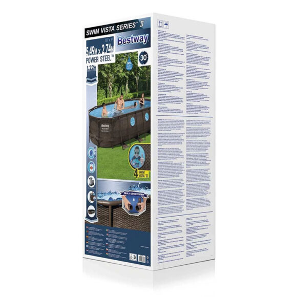 Bestway - 56716 Oval Above Ground Pool With Swim Vista Porthole in Pakistan