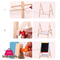 Buy Wooden Kids Learning Art Easel Magnetic Stationery Double Sided Drawing Board Kit - at Best ...